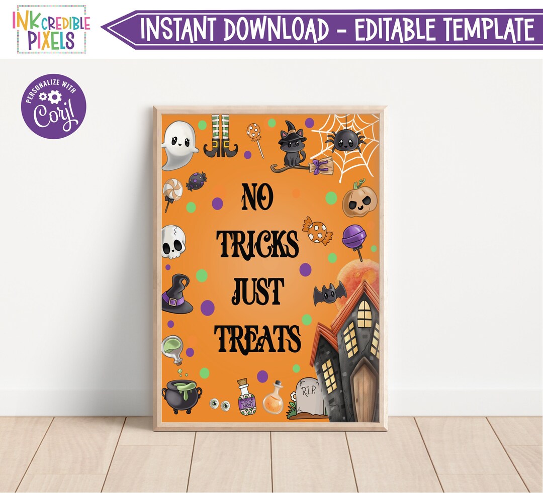 Editable Halloween Party Sign, Halloween Birthday Favor Sign, Halloween ...