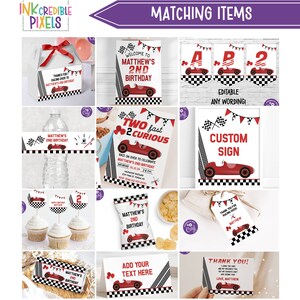 Editable Race Car Gable Box Label, Racing Car Birthday Gable Box Favor ...