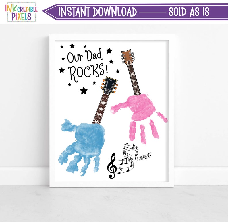 Father's Day Handprint Art, Father's Day Gift, Gift for Dad, Keepsake ...