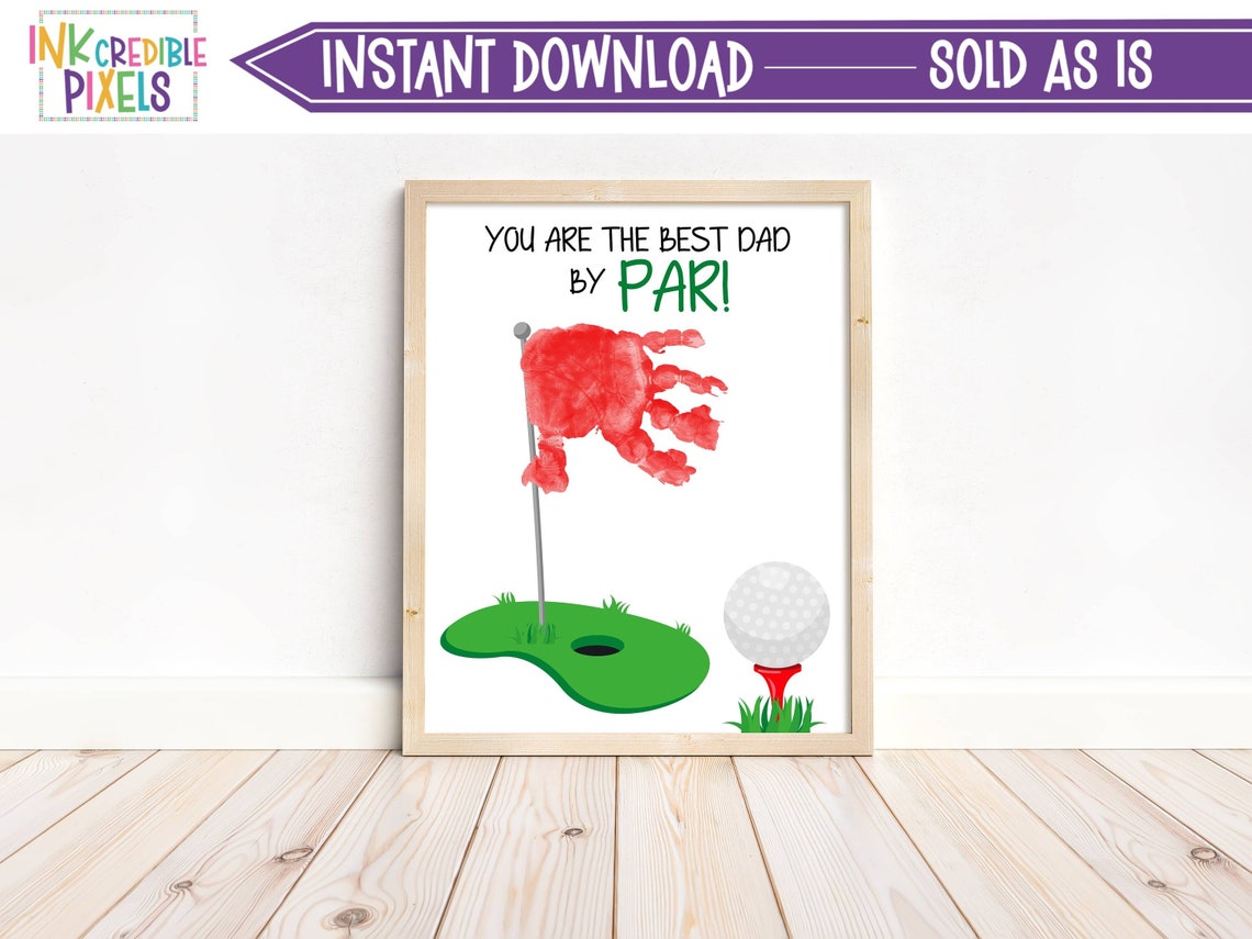Father's Day Golf Handprint Art, Father's Day Gift, Gift for Dad ...