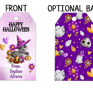 Editable Halloween Tag, Halloween Treat Tag, Halloween Cat Favor Tag ...