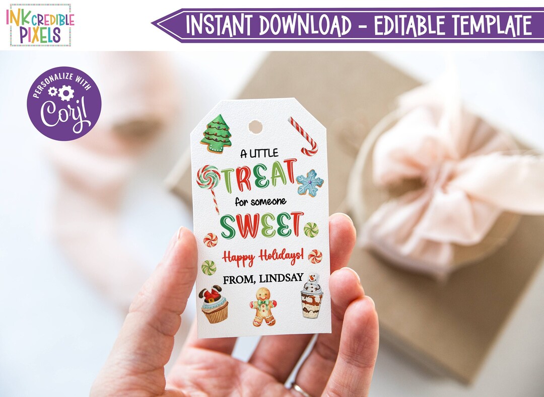 Printable A Sweet Treat for You Tag, Christmas Treat Tag, Holiday ...