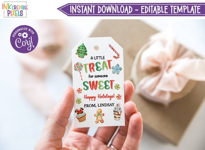 Printable A Sweet Treat for You Tag, Christmas Treat Tag, Holiday ...