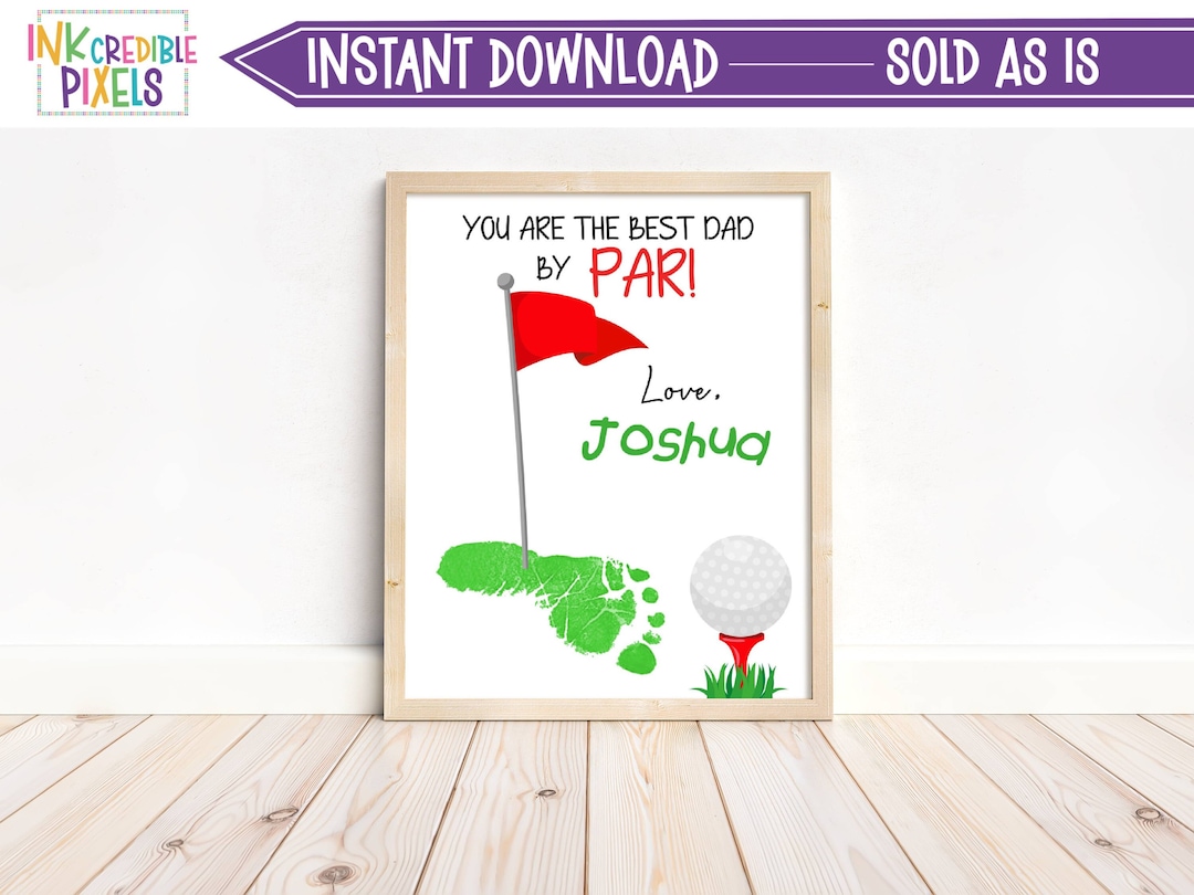 Father's Day Golf Handprint Art, Father's Day Gift, Gift for Dad ...