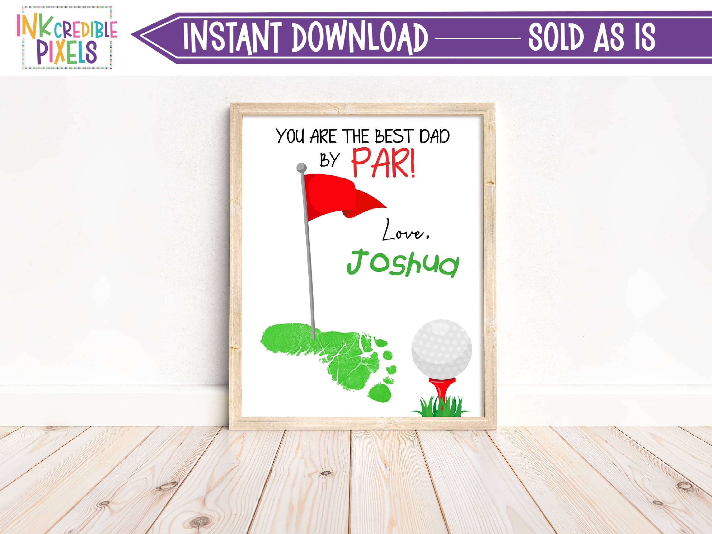 Father's Day Golf Handprint Art, Father's Day Gift, Gift for Dad ...