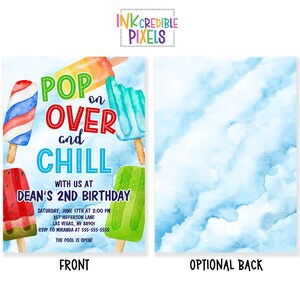 Editable Popsicle Invitation, Popsicle Invitation, Summer Invitation ...