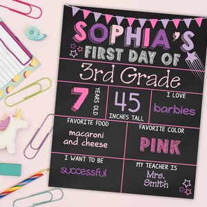 Editable First Day of School Sign, First Day of School Poster ...
