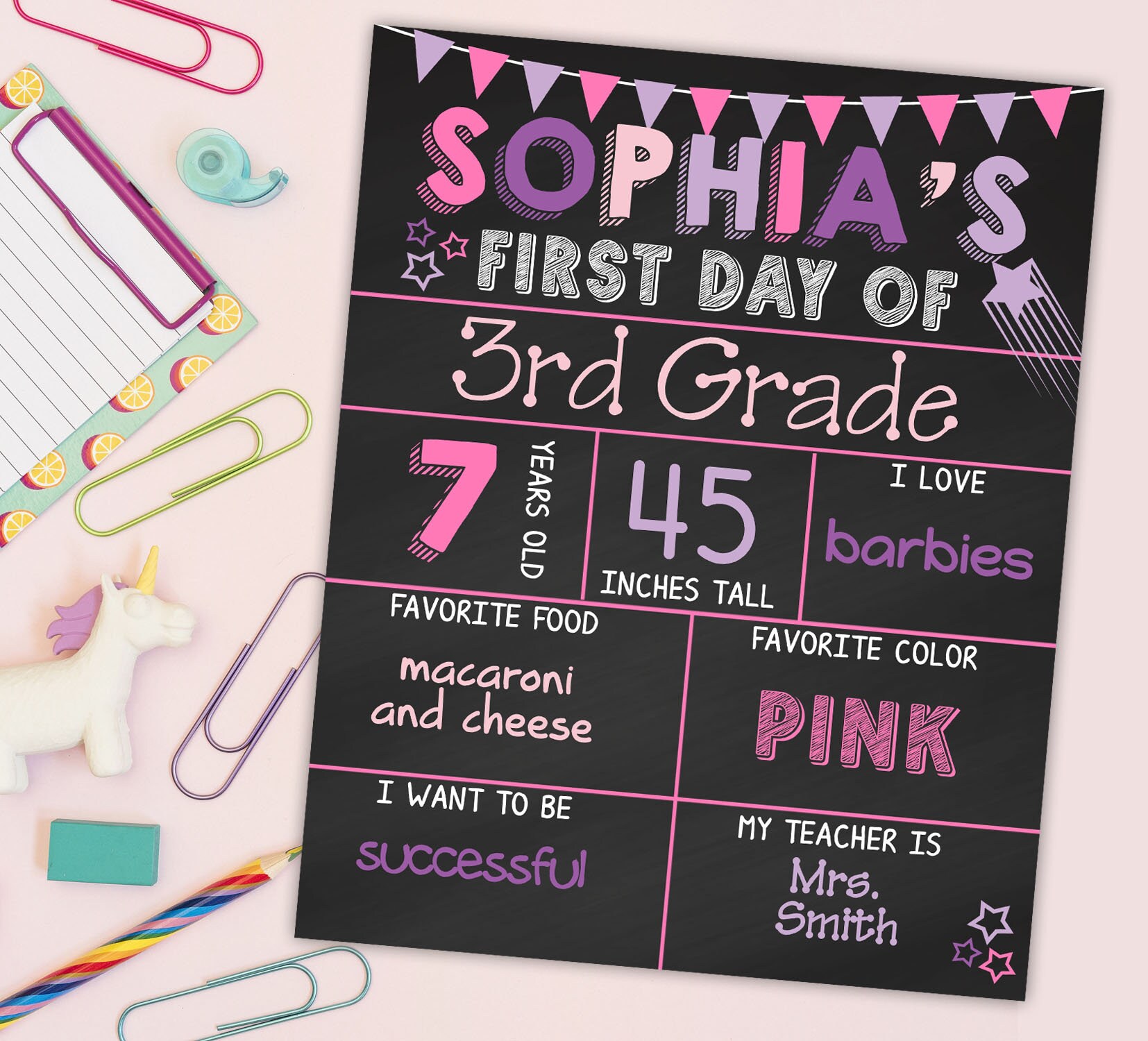 Editable First Day of School Sign, First Day of School Poster ...