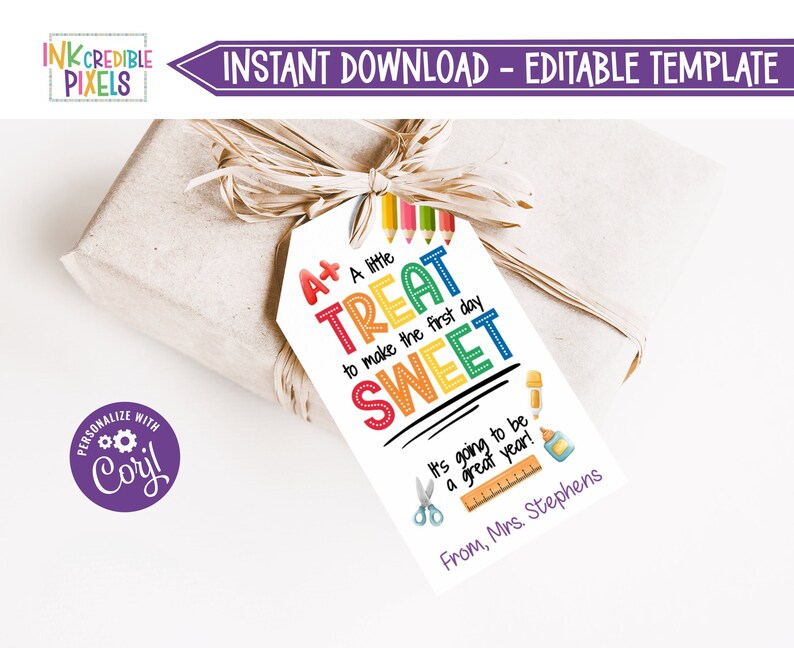 Editable Back to School Favor Tag Back to School Treat Tag - Etsy