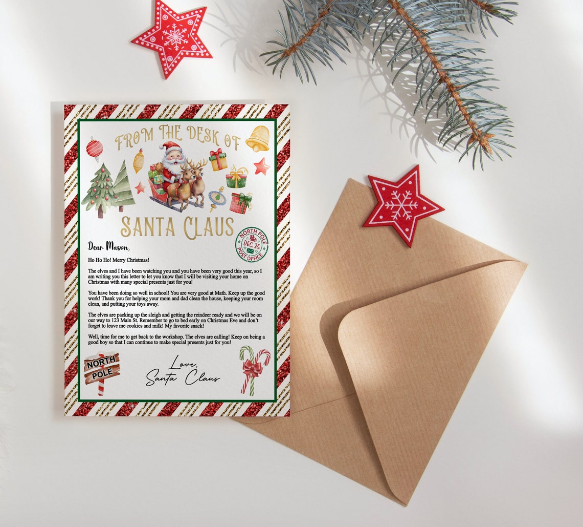 Editable Letter From Santa, Official Letter From Santa Claus, Greeting ...