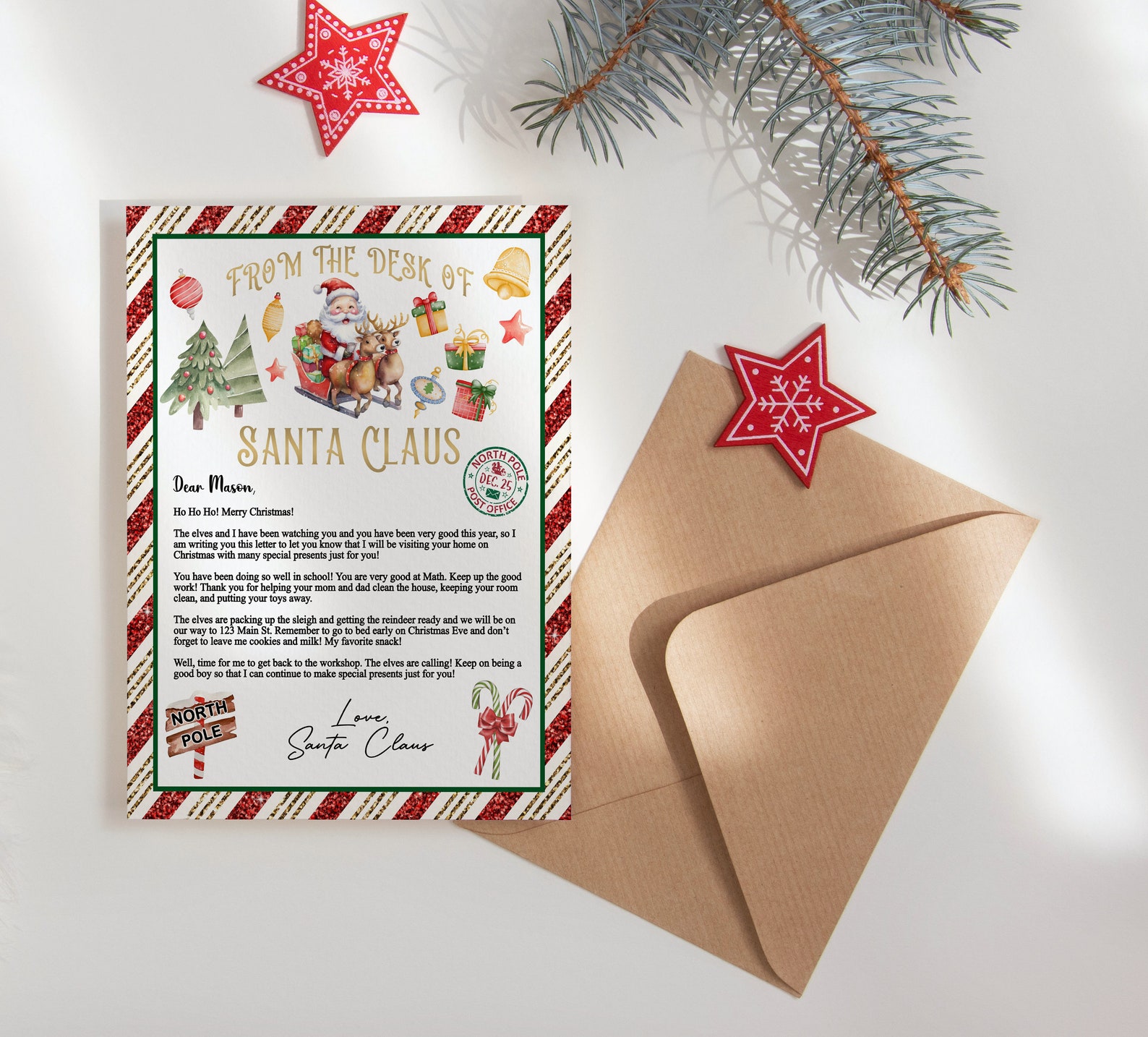 Editable Letter From Santa, Official Letter From Santa Claus, Greeting ...