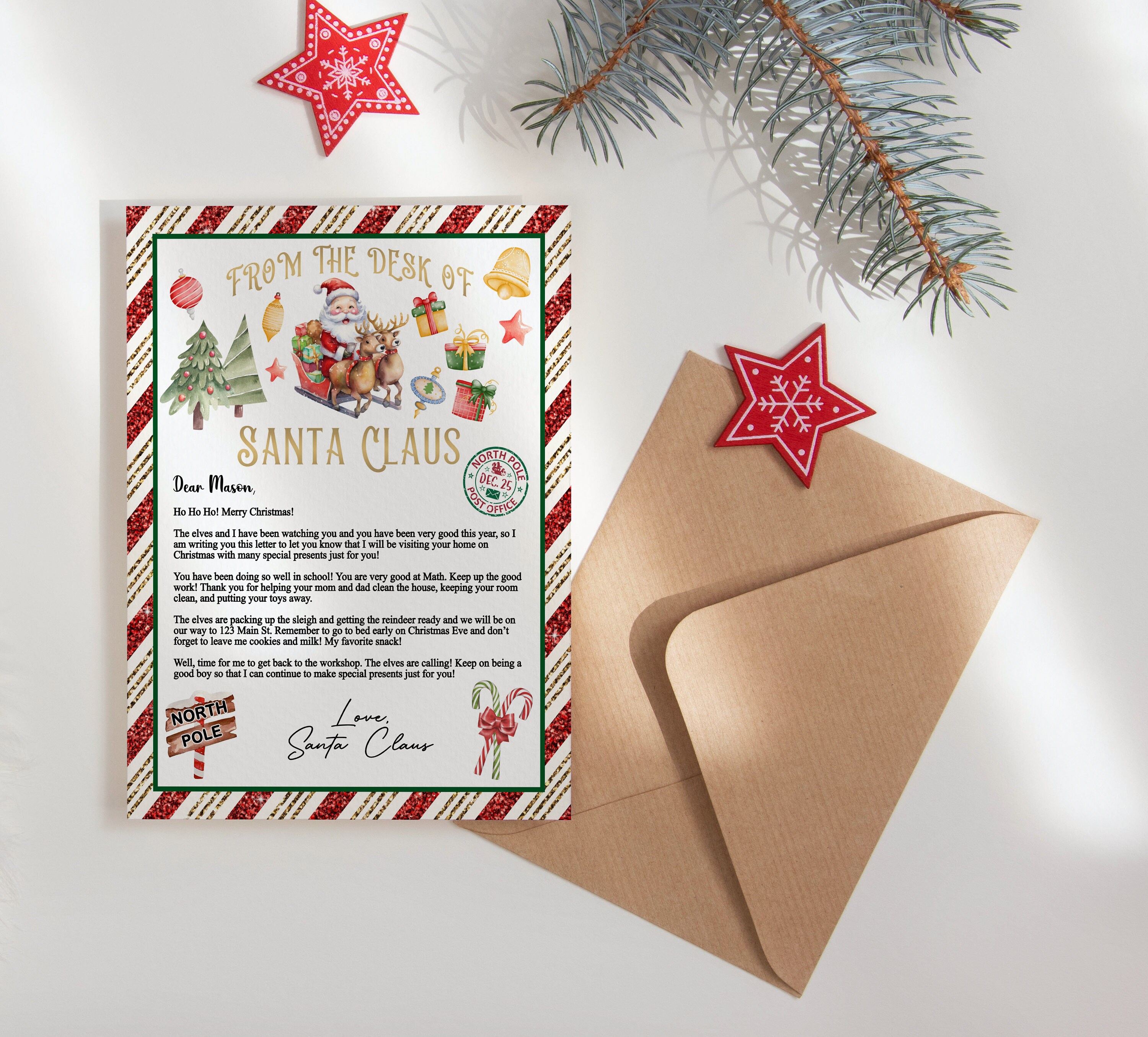 Editable Letter From Santa, Official Letter From Santa Claus, Greeting ...