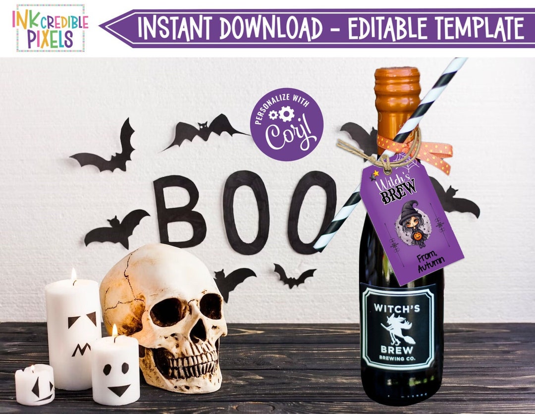 Editable Halloween Tag, Halloween Witch's Brew Tag, Witch Brew Tag ...