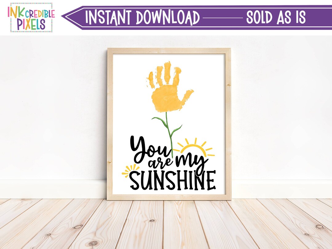 You Are My Sunshine Mother's Day Handprint Art, Mother's Day Gift, Gift ...