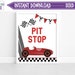 Printable Two Fast Race Car Pit Stop Sign, Race Car Birthday Sign, Race ...
