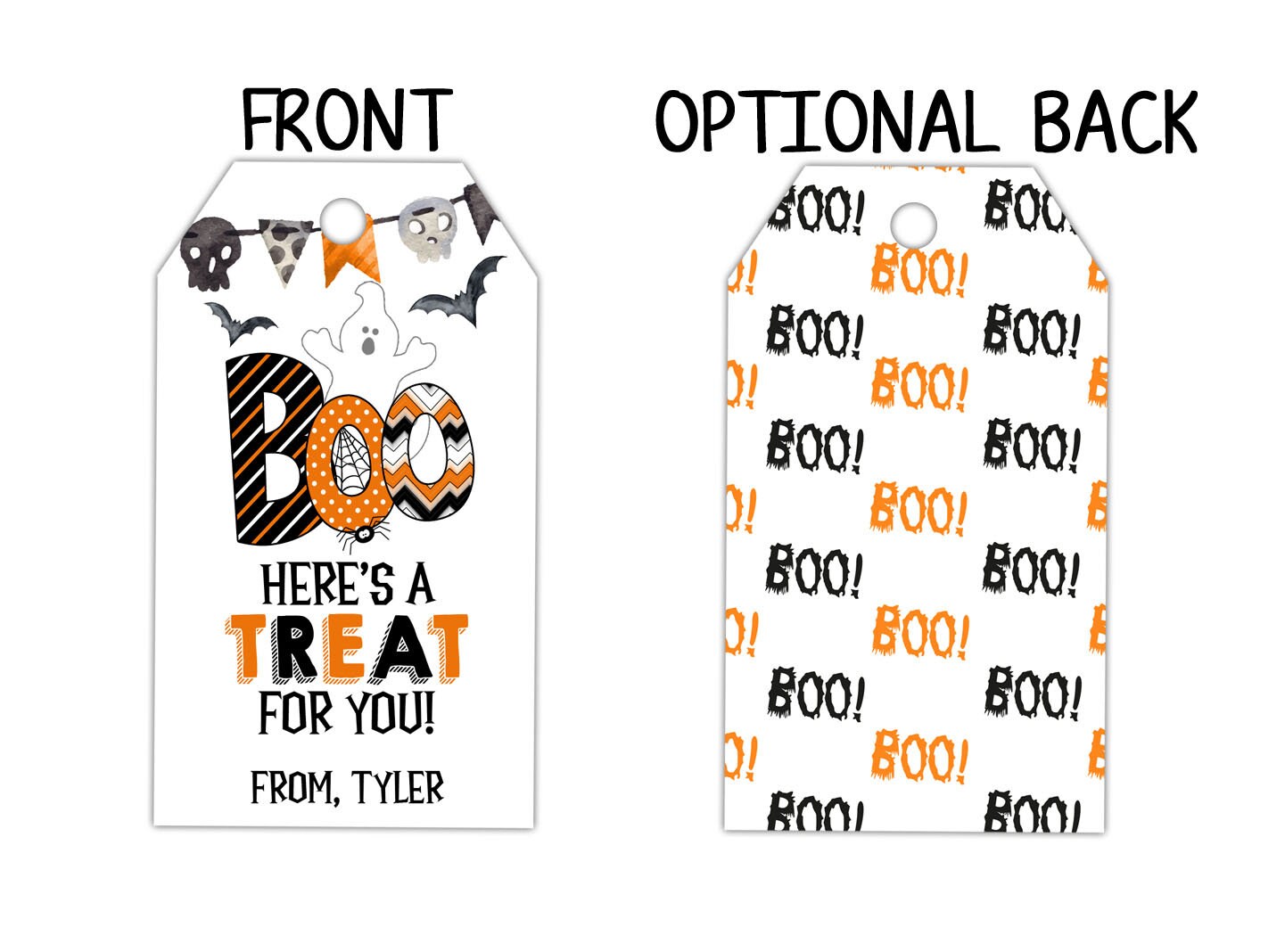 Editable Halloween Tag, Printable Halloween Treat Tag, Boo Ghost Tag ...