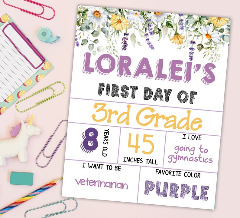 Editable First Day of School Sign, First Day of School Poster, Editable ...