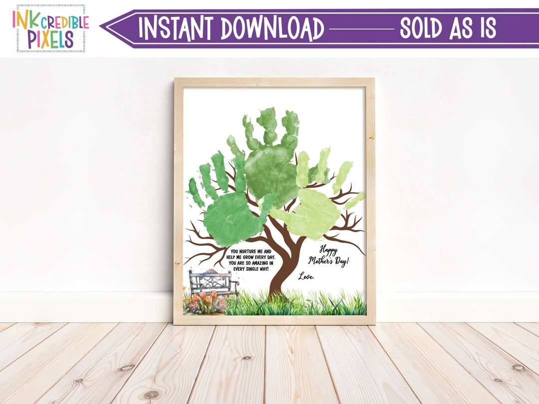 Mother's Day Handprint Tree Art, Mother's Day Gift, Gift for Mom ...