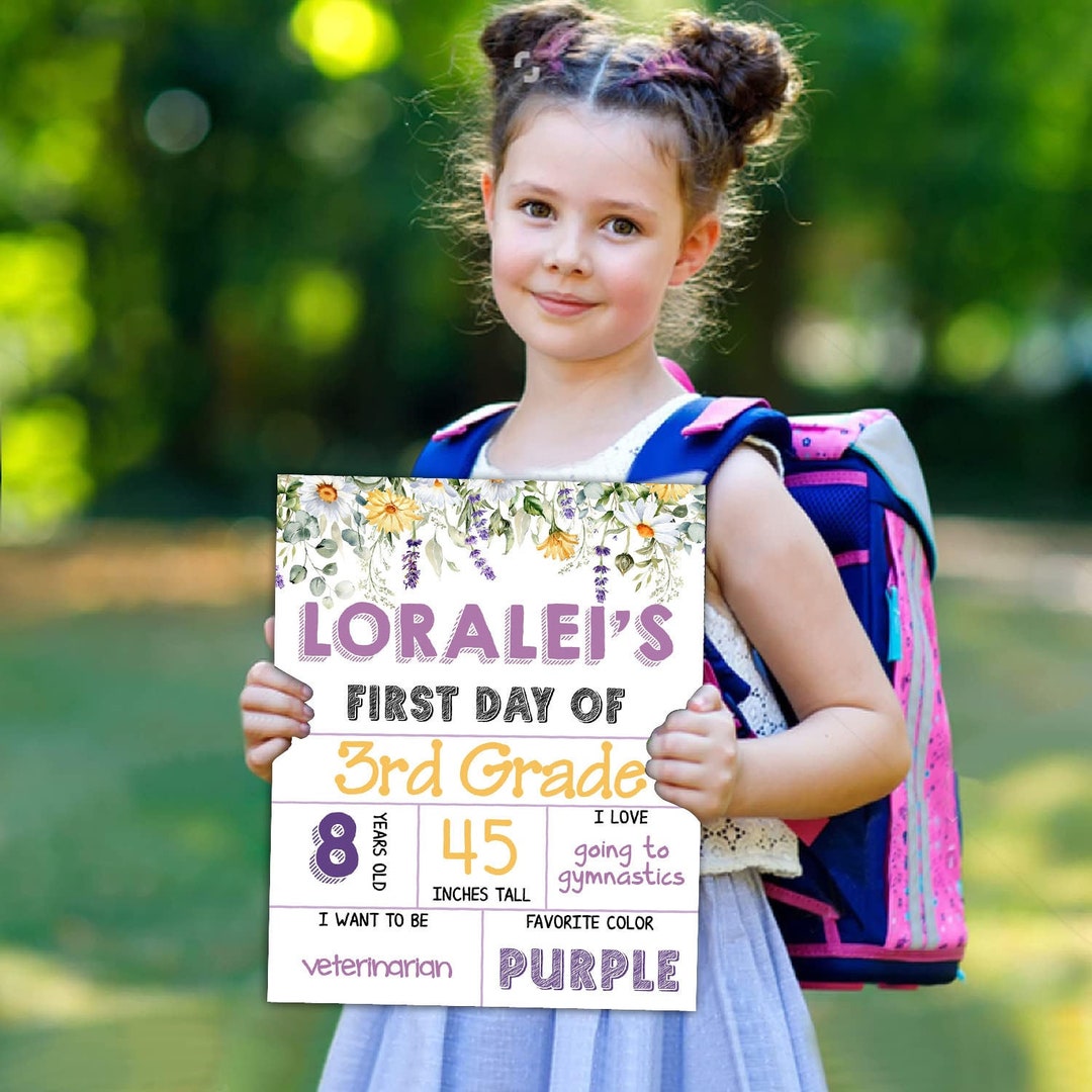 Editable First Day of School Sign, First Day of School Poster, Editable ...