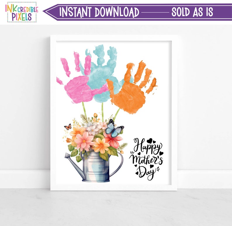 Mother's Day Handprint Art, Mother's Day Gift, Gift for Mom, Grandma ...