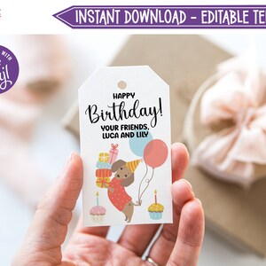 Printable Happy Birthday Tags, Happy Birthday Gift Tag, Birthday Favor ...