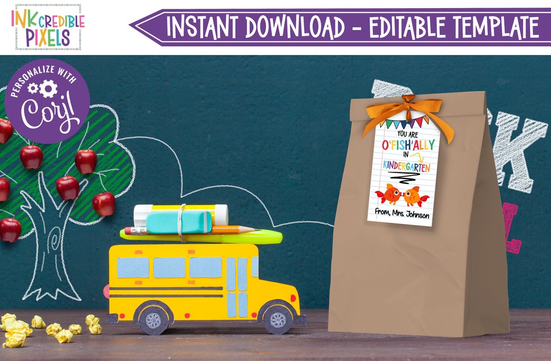 Editable Back to School Favor Tag, Back to School Treat Tag, Teacher ...