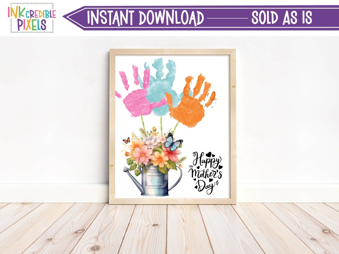 Mother's Day Handprint Art, Mother's Day Gift, Gift for Mom, Grandma ...