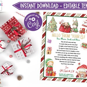 Editable Elf Letter, Letter From Elf, Printable Elf First Arrival ...