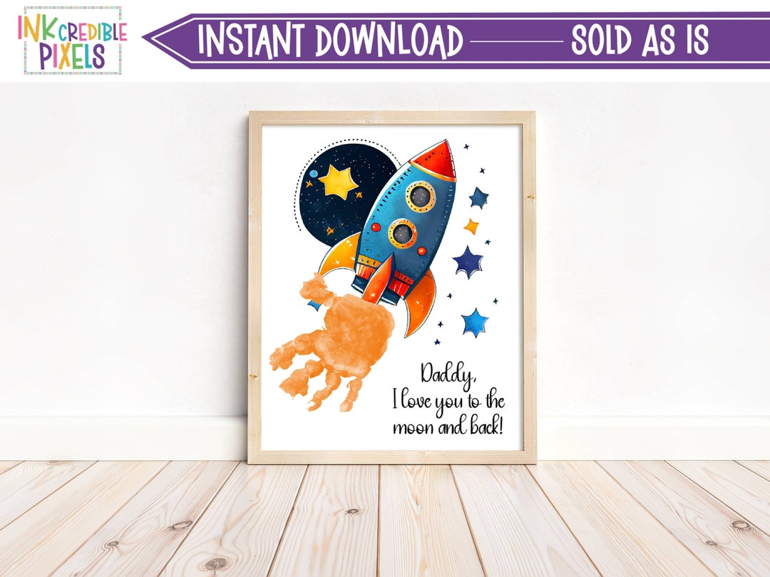 Father's Day Handprint Art, Father's Day Gift, Gift for Dad, Keepsake ...