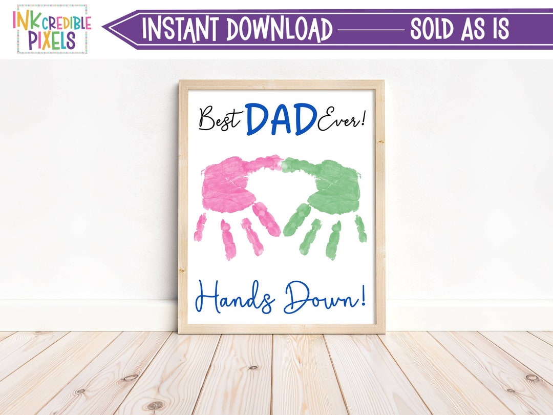 Father's Day Handprint Art, Father's Day Gift, Gift for Dad, Keepsake ...
