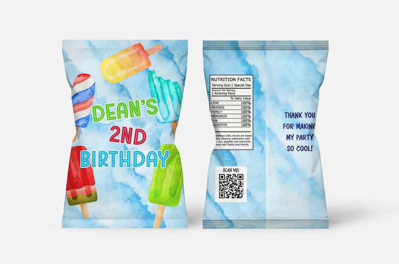 Editable Popsicle Chip Bag Wrapper, Chip Bag Wrapper, Snack Bag Wrapper ...