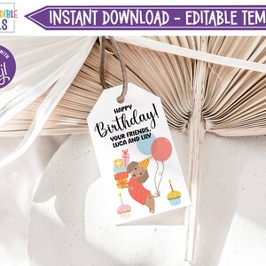 Printable Happy Birthday Tags, Happy Birthday Gift Tag, Birthday Favor ...