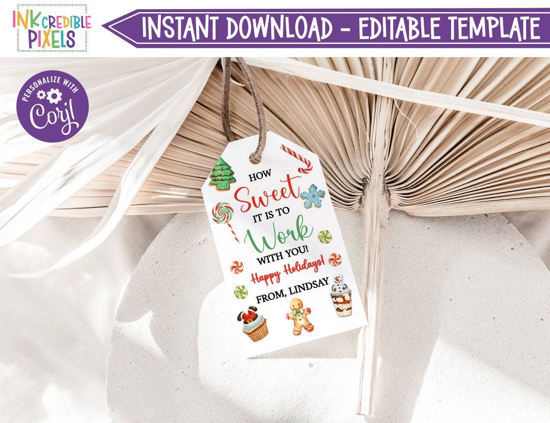 Printable Christmas Coworker Gift Tag, Holiday Coworker Gift Tag ...