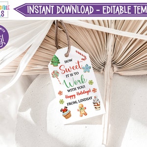 Printable Christmas Coworker Gift Tag, Holiday Coworker Gift Tag ...