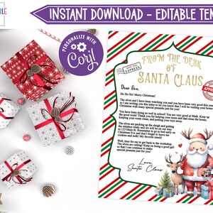 Editable Letter From Santa, Official Letter From Santa Claus, Greeting ...