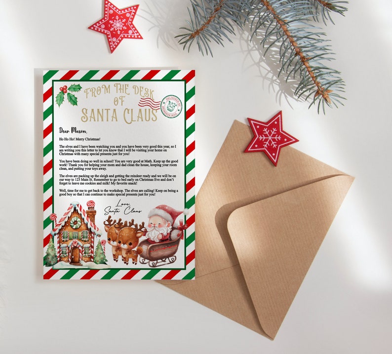 Editable Letter From Santa, Official Letter From Santa Claus, Greeting ...