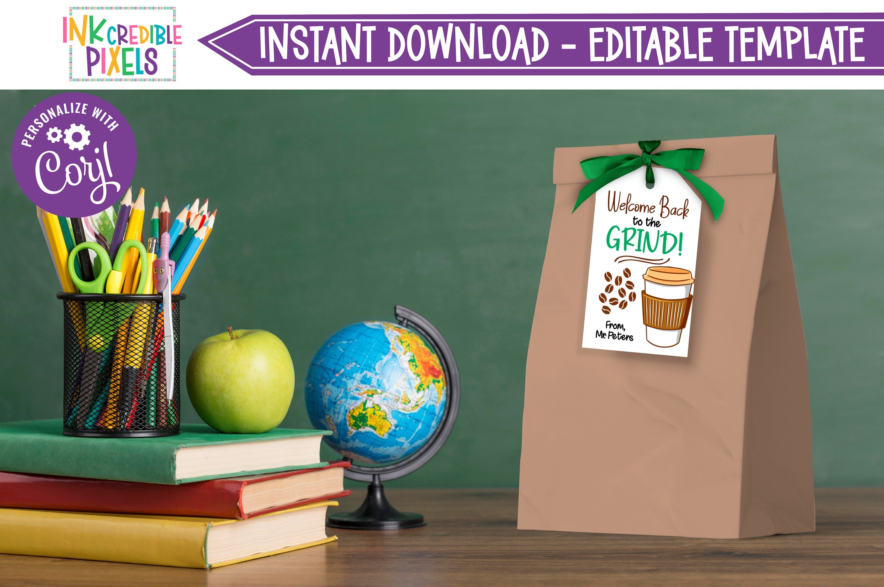 Editable Back to School Favor Tag, Back to School Treat Tag, Teacher ...