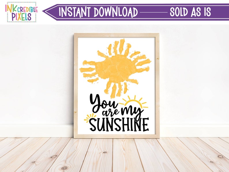 You Are My Sunshine Mother's Day Handprint Art, Mother's Day Gift, Gift ...
