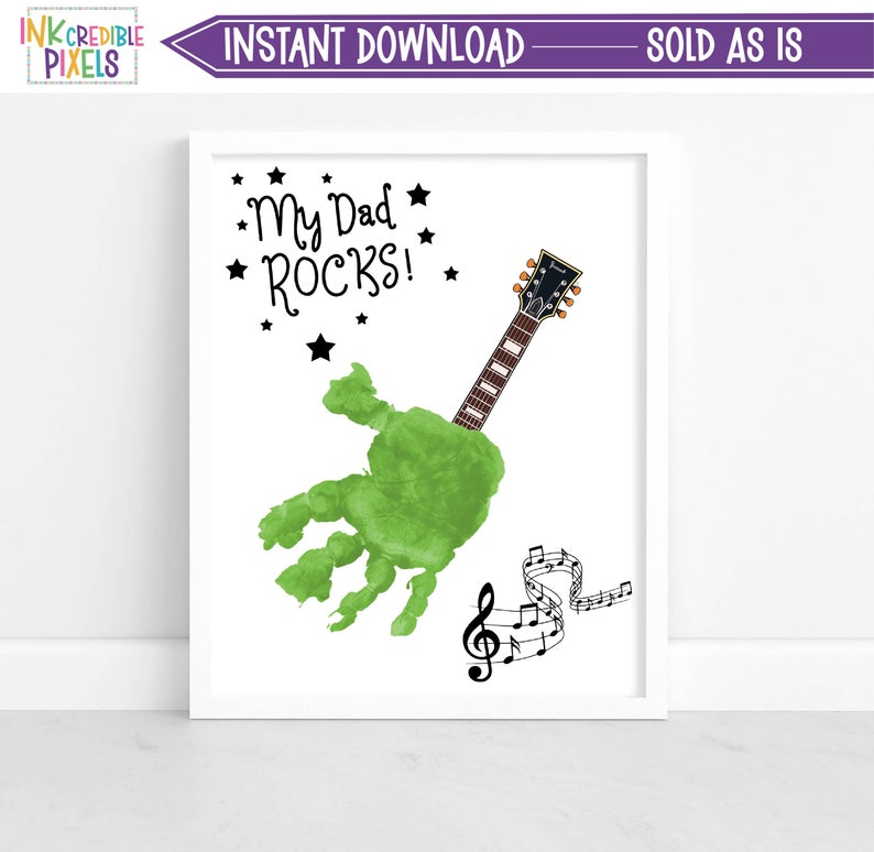 Father's Day Handprint Art, Father's Day Gift, Gift for Dad, Keepsake ...