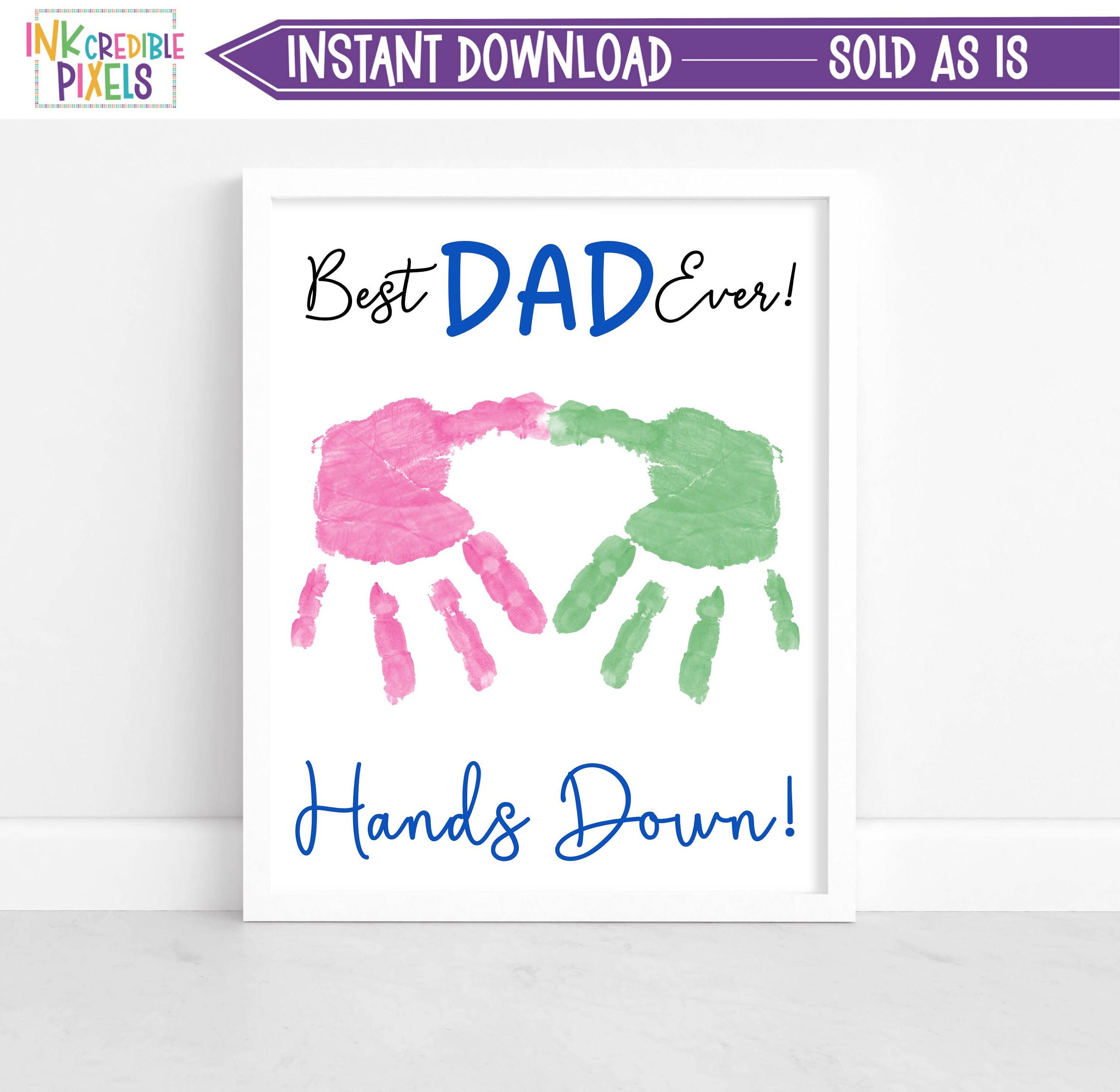 Father's Day Handprint Art, Father's Day Gift, Gift for Dad, Keepsake ...