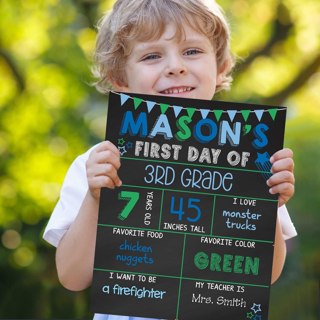 Editable First Day of School Sign, First Day of School Poster ...