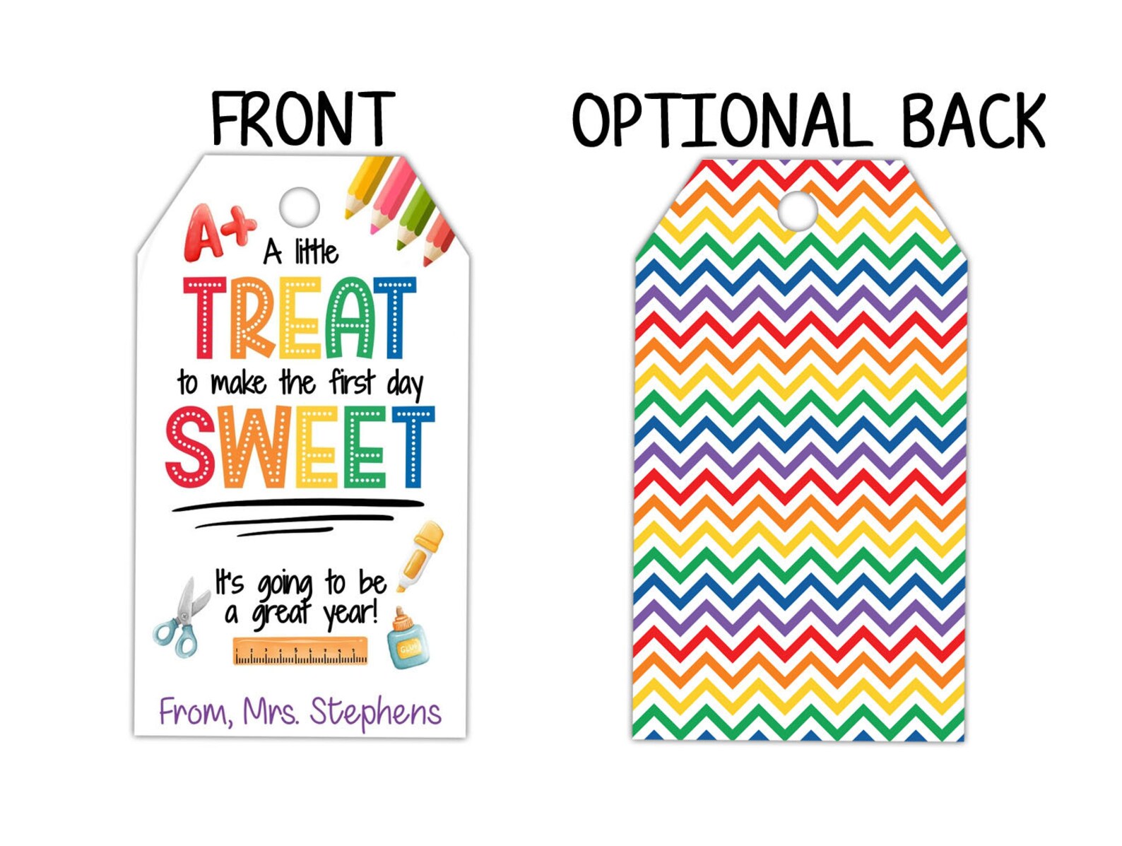 Editable Back to School Favor Tag, Back to School Treat Tag, Teacher ...