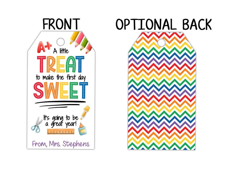 Editable Back to School Favor Tag Back to School Treat Tag - Etsy