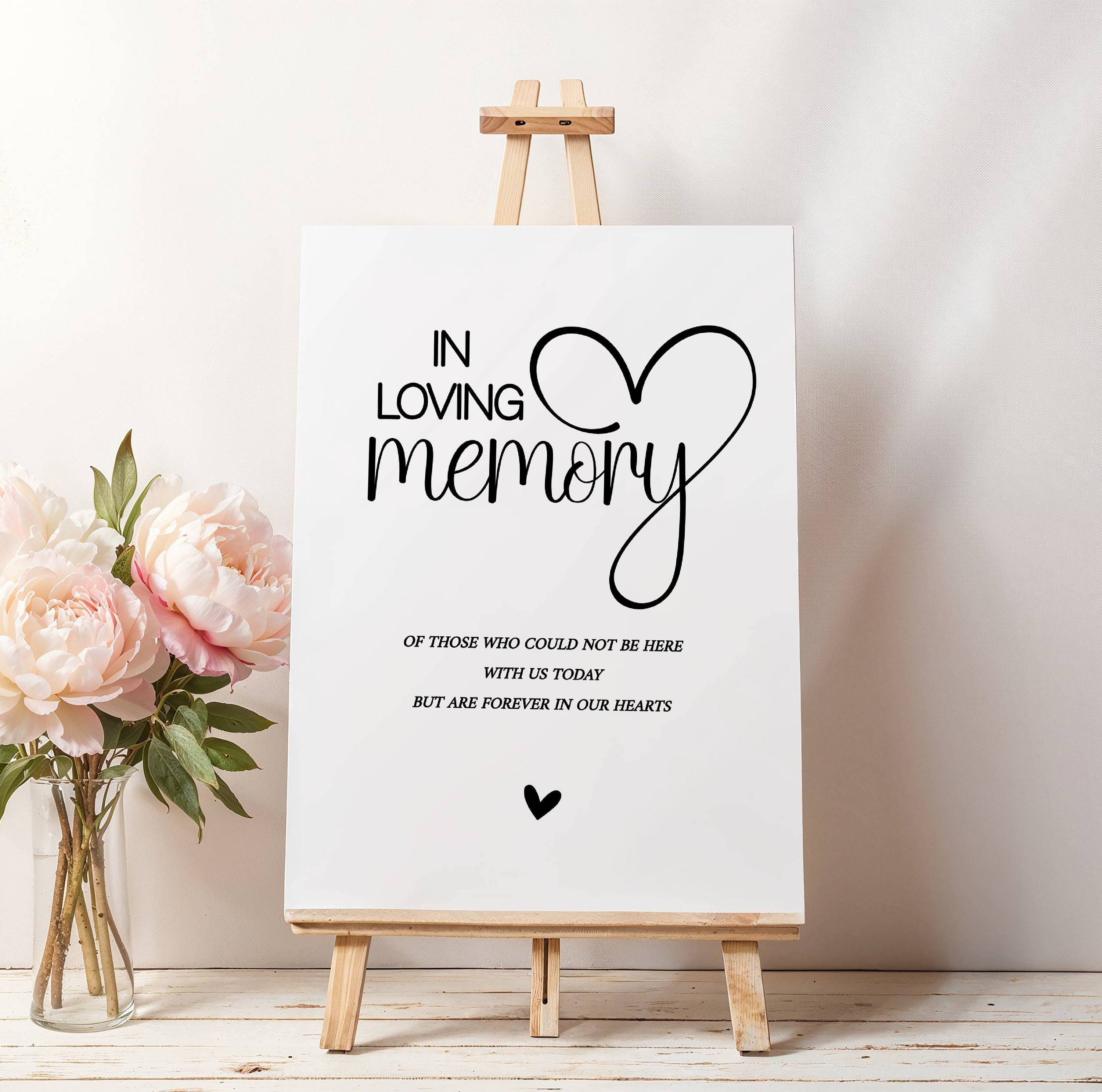 Wedding in Loving Memory Sign, Printable in Loving Memory Sign for ...