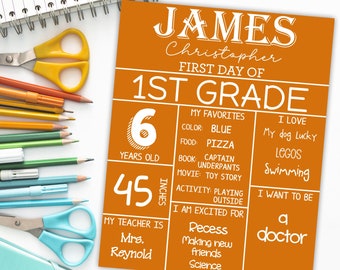First Day of School Sign, Editable, First Day of School Poster ...