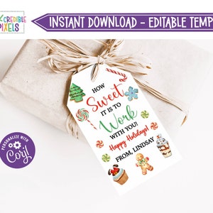 Printable Christmas Coworker Gift Tag, Holiday Coworker Gift Tag ...
