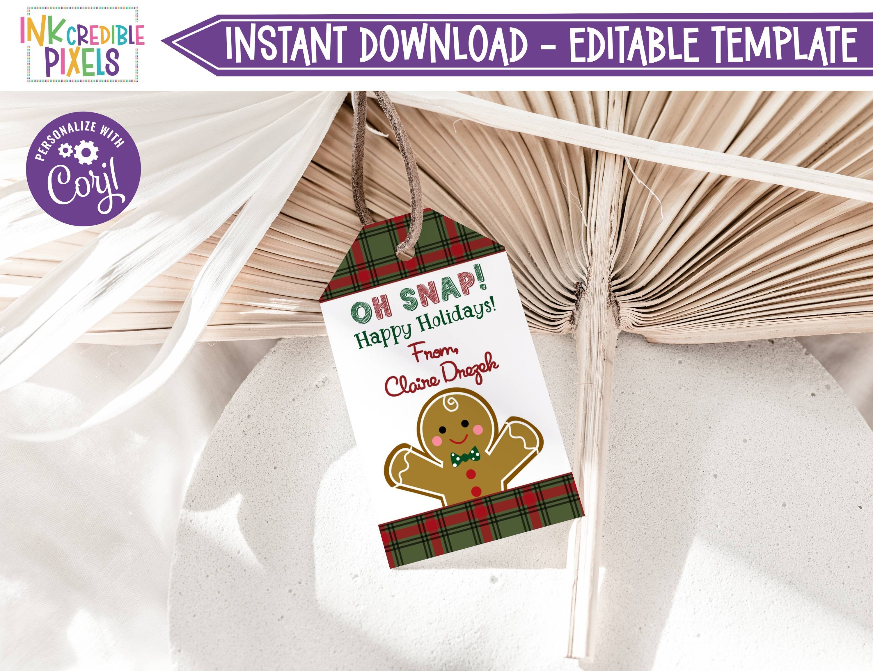 Printable Gingerbread Man Tag Gingerbread Man Gift Tag - Etsy