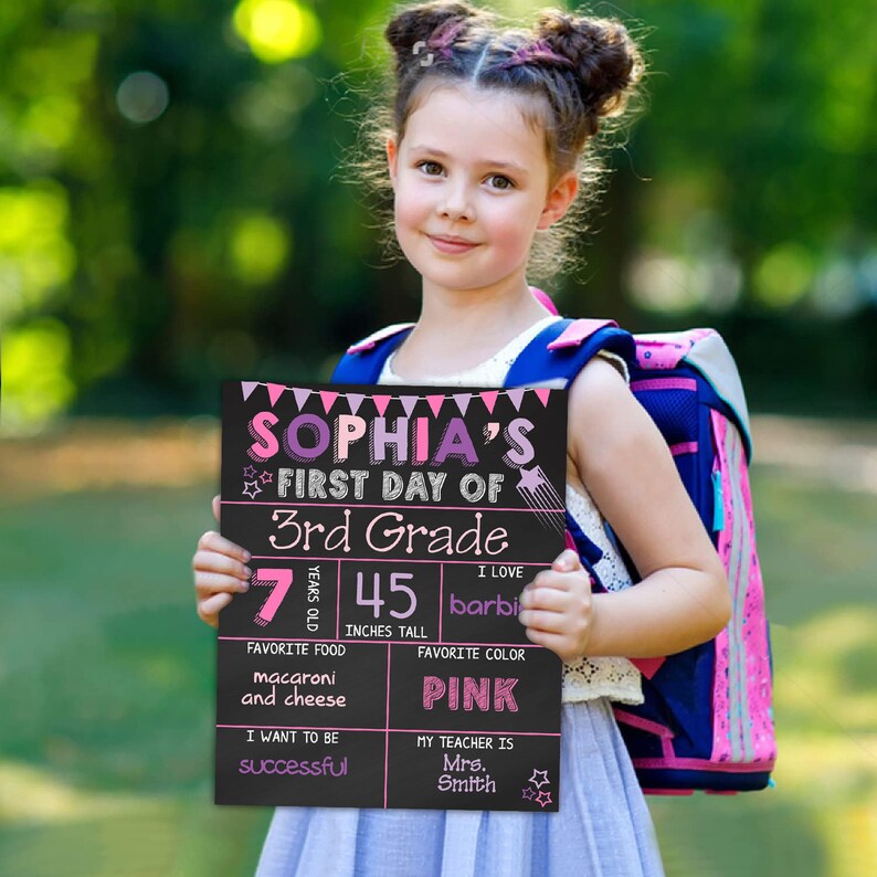 Editable First Day of School Sign, First Day of School Poster ...