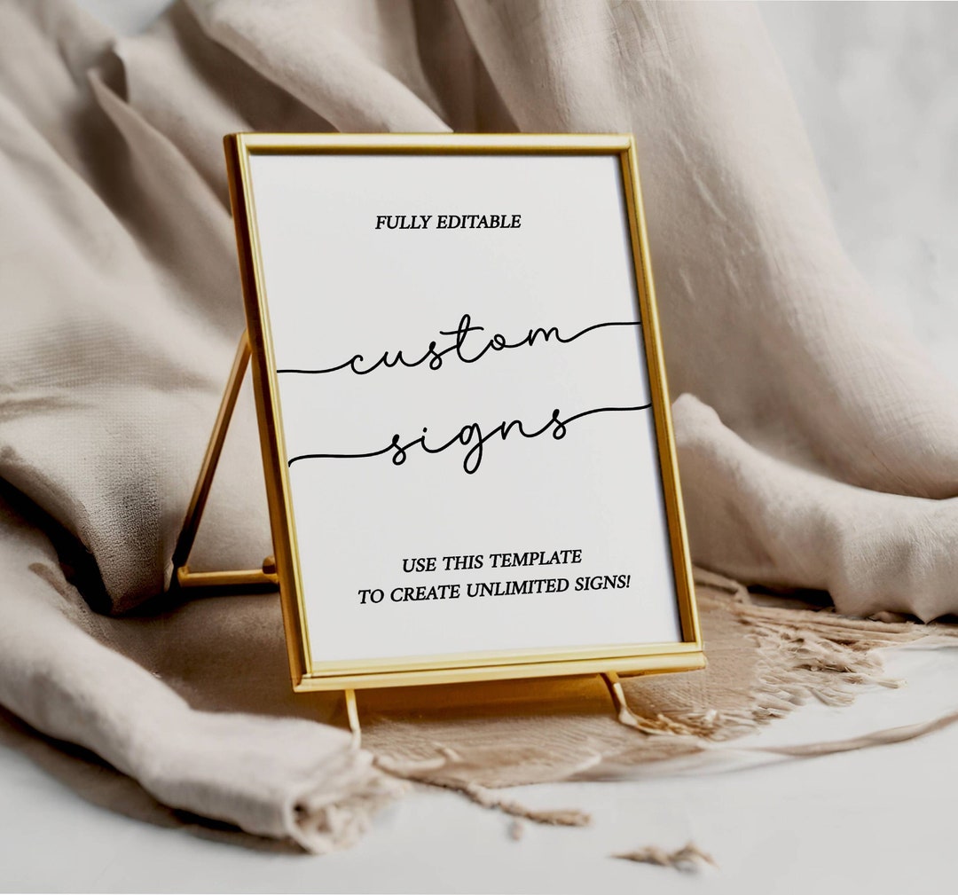 Printable Custom Sign Template, Gift Table Sign, Table Sign Template ...