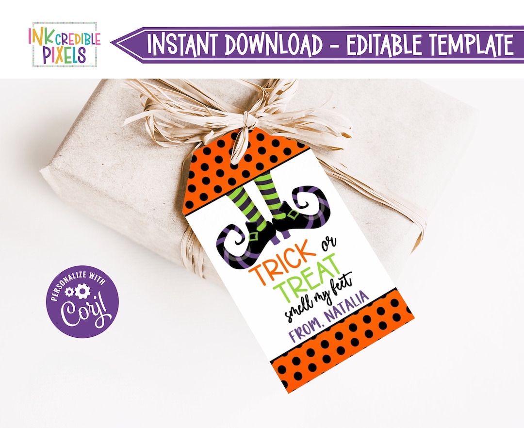 Editable Halloween Party Favor Tag, Printable Halloween Treat Tag ...